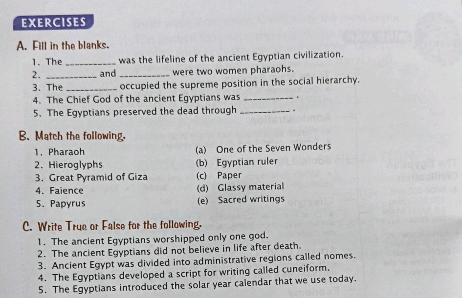 A. Fill in the blanks. 1. The ______ was | StudyX