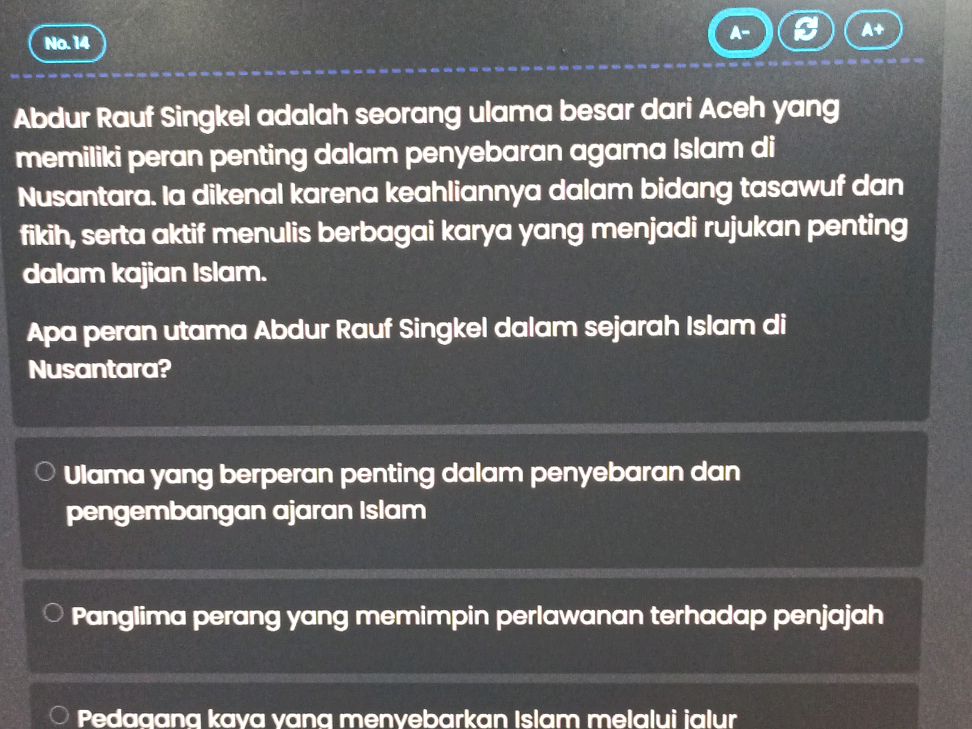 Abdur Rauf Singkel adalah seorang ulama | StudyX