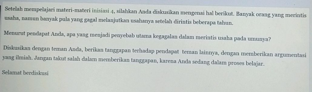 Setelah mempelajari materi-materi inisiasi | StudyX