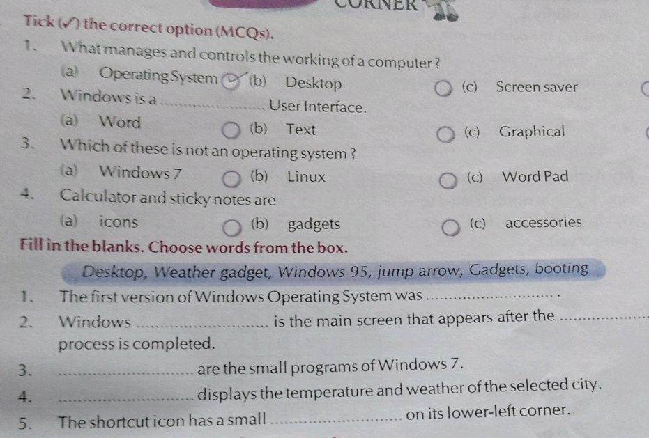 Tick ( ) the correct option (MCQs). 1. What | StudyX