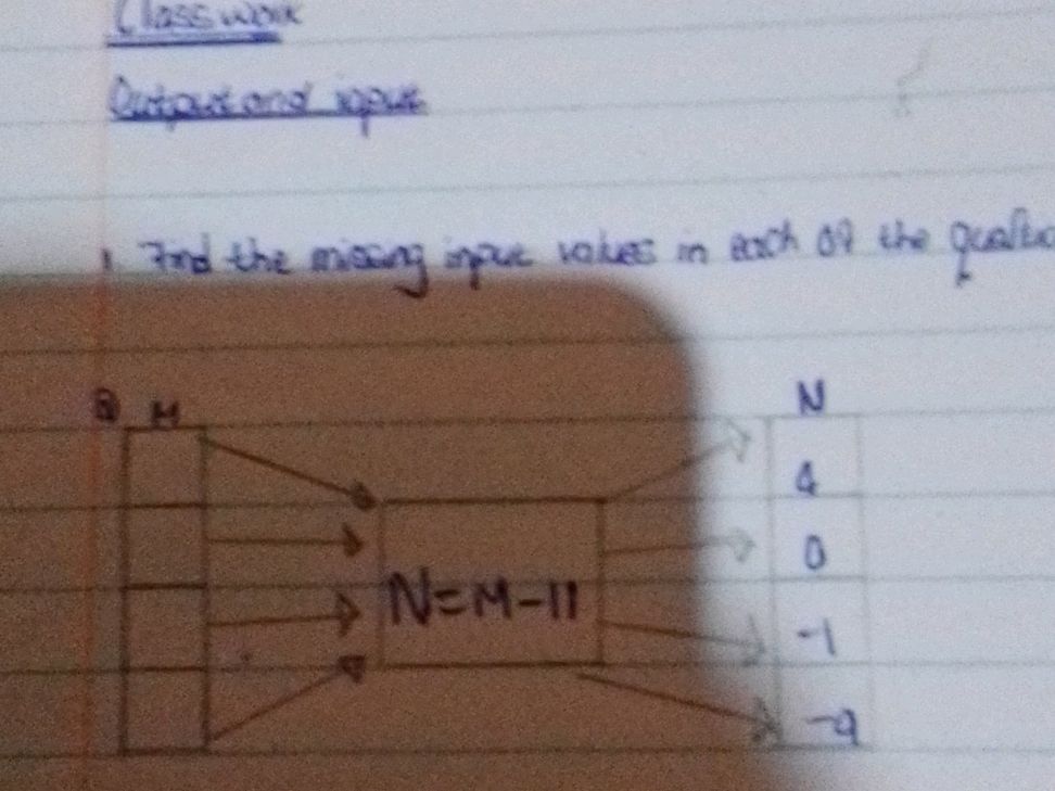 Find the missing input values in each of the | StudyX