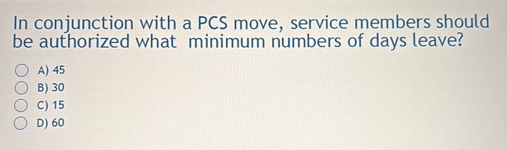 In conjunction with a PCS move, service