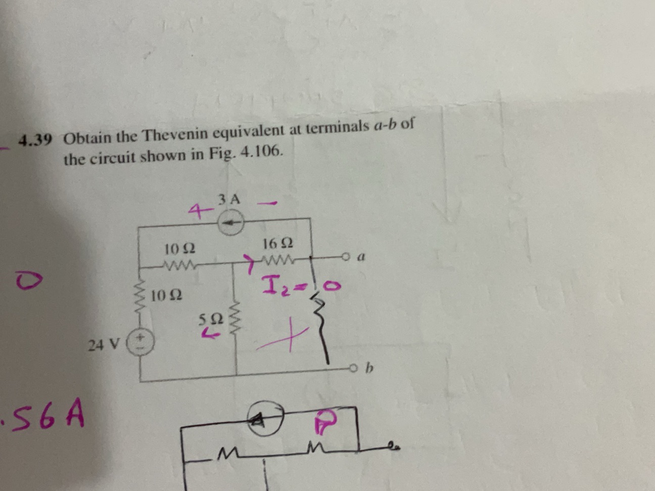 4.39 Obtain the Thevenin equivalent at | StudyX