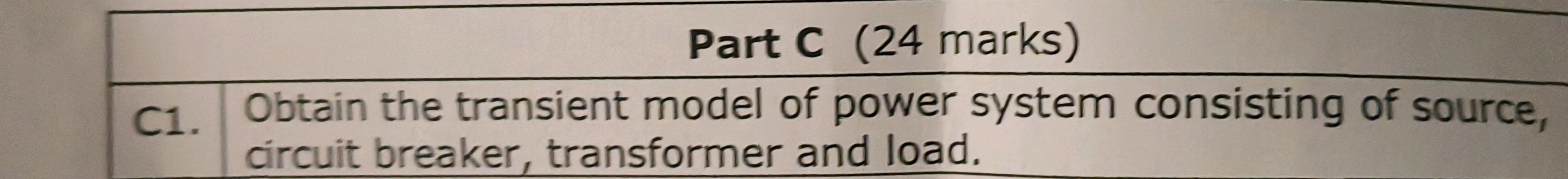 C1. Obtain the transient model of power | StudyX
