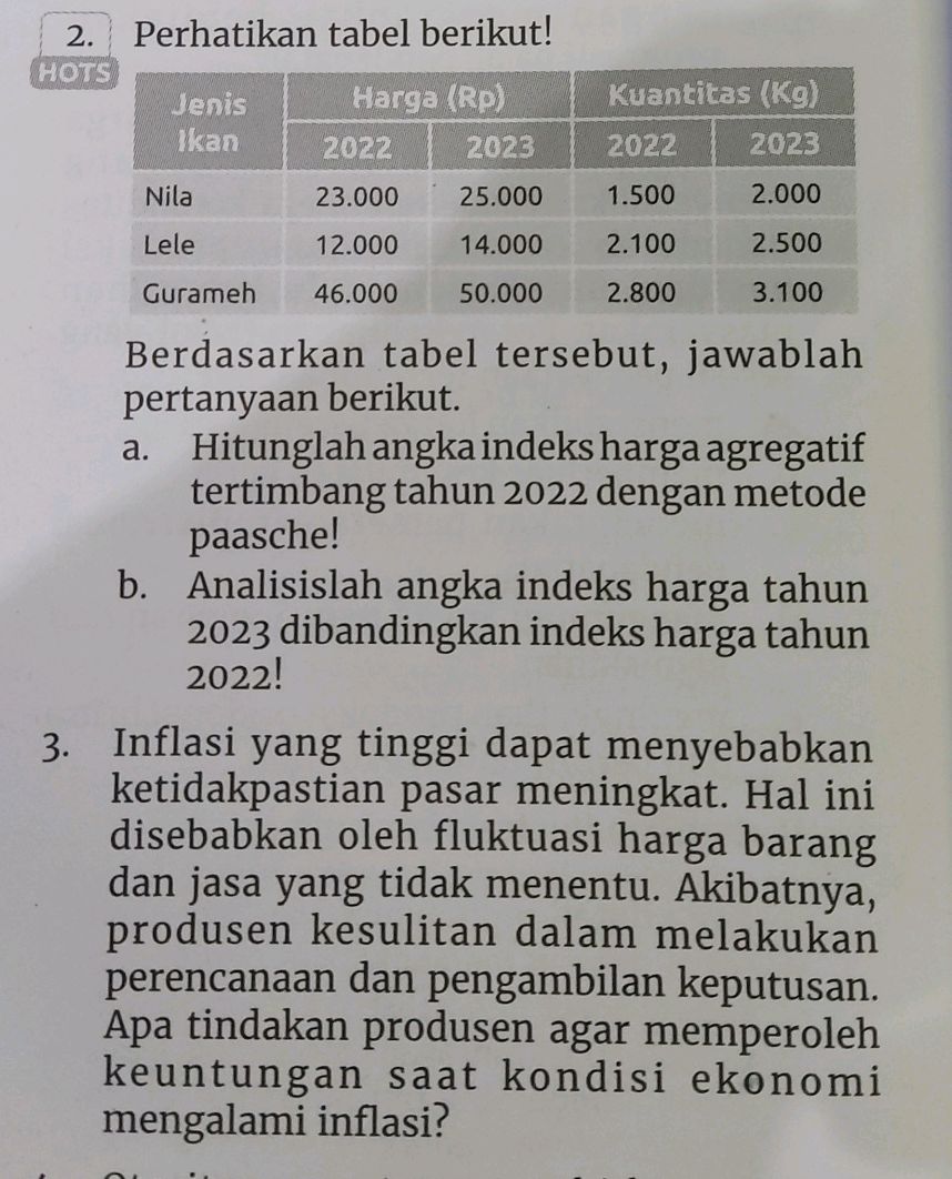 2. Perhatikan tabel berikut! | Jenis Ikan | | StudyX