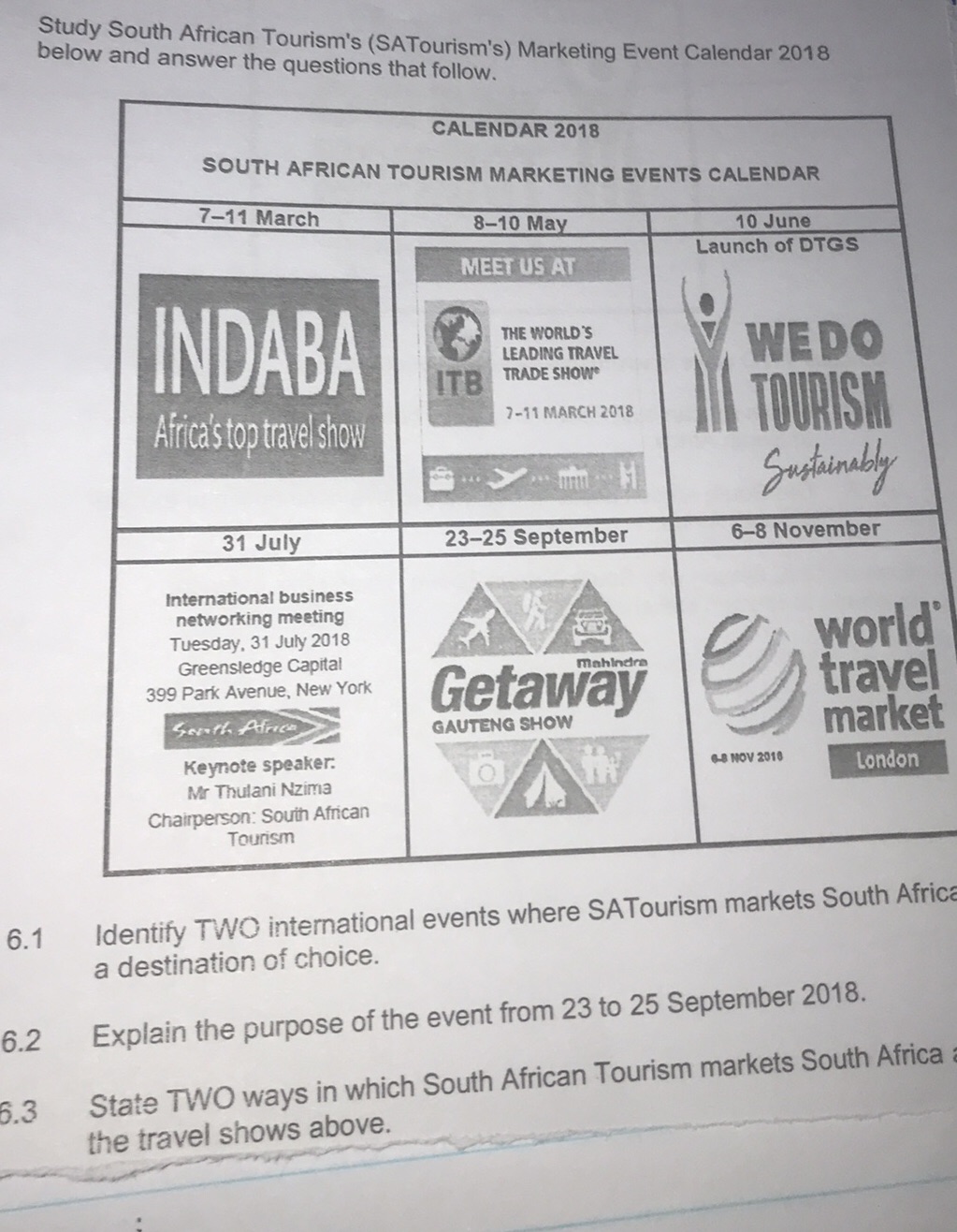Study South African Tourism's (SATourism's) | StudyX