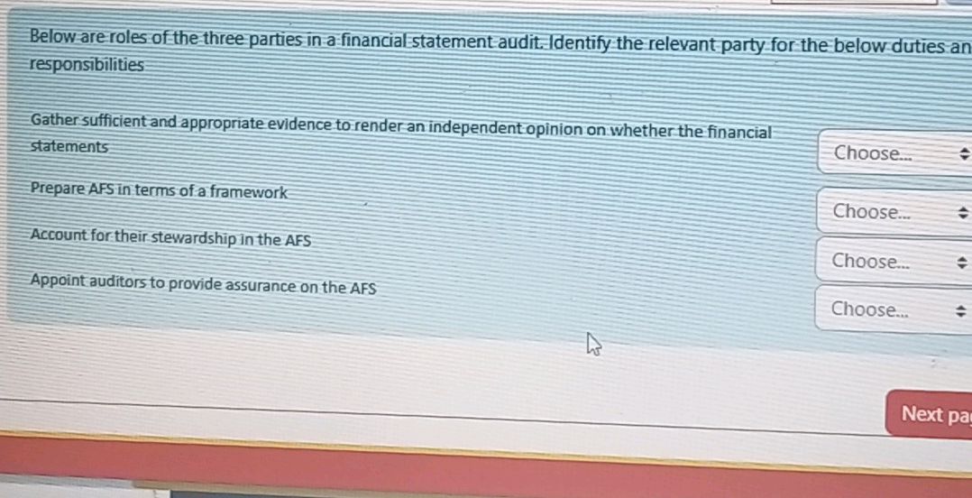 Below are roles of the three parties in a | StudyX