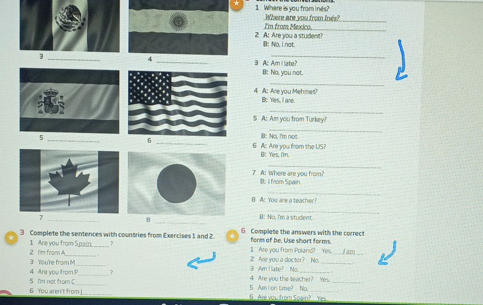 3 Complete the sentences with countries from | StudyX