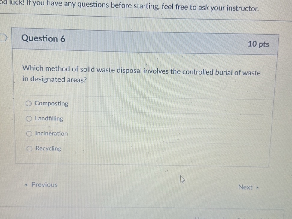 Which method of solid waste disposal | StudyX