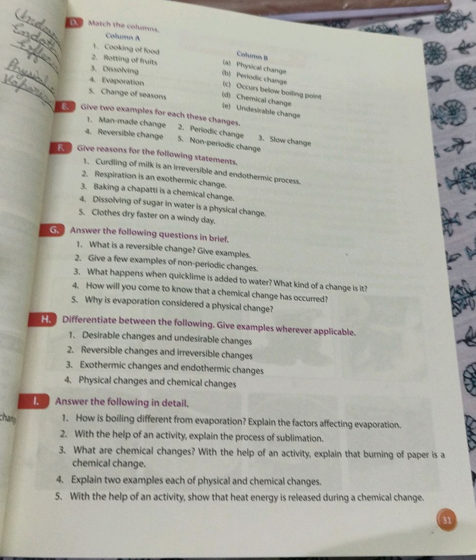 D. Match the columns. Column A 1. Cooking | StudyX