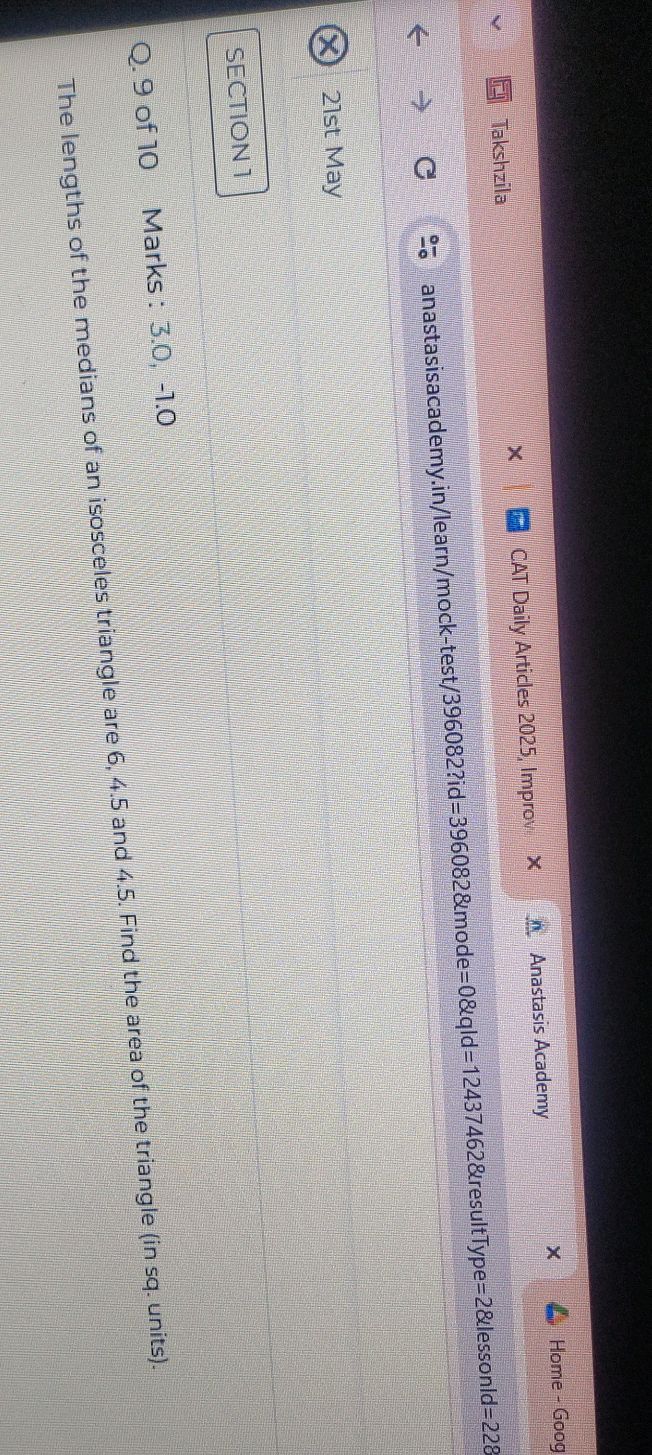 Q. 9 of 10 Marks: 3.0, -1.0 The lengths of | StudyX