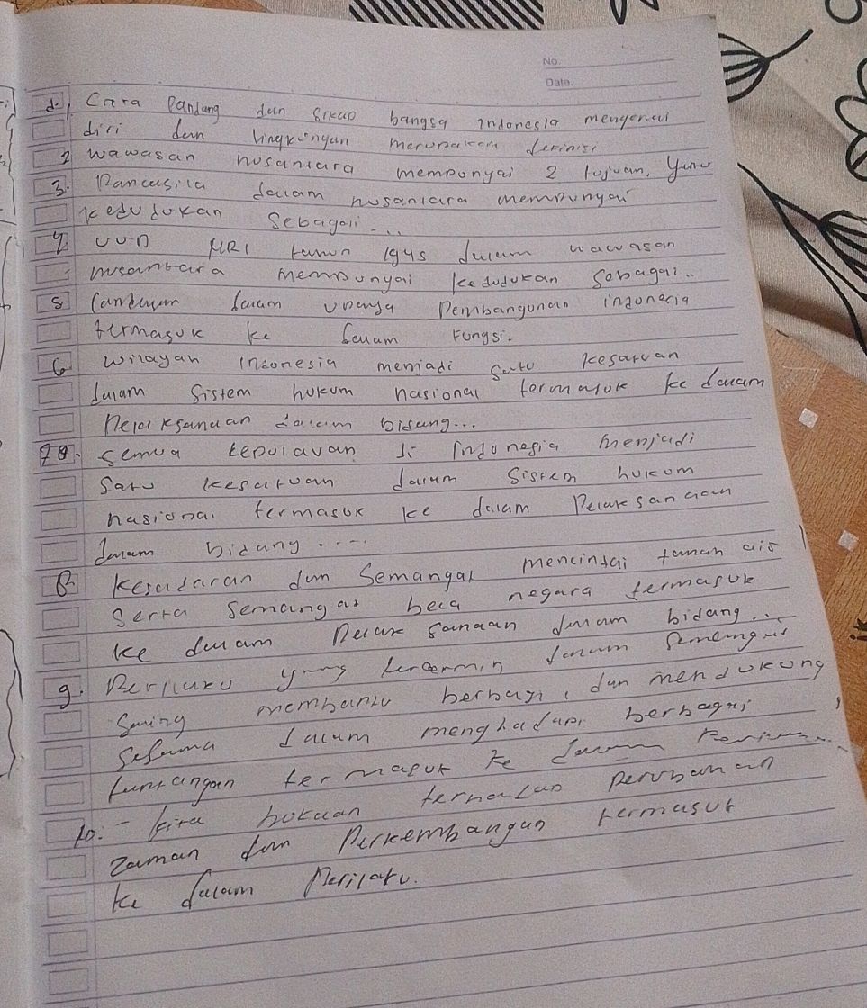 1. Cara pandang dan sikap bangsa Indonesia | StudyX