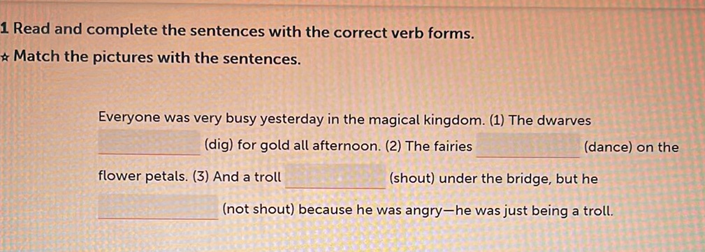 1 Read and complete the sentences with the | StudyX