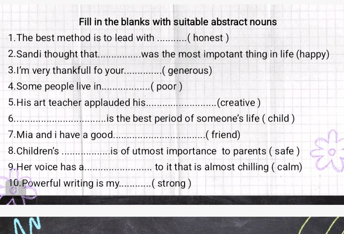 Fill in the blanks with suitable abstract | StudyX