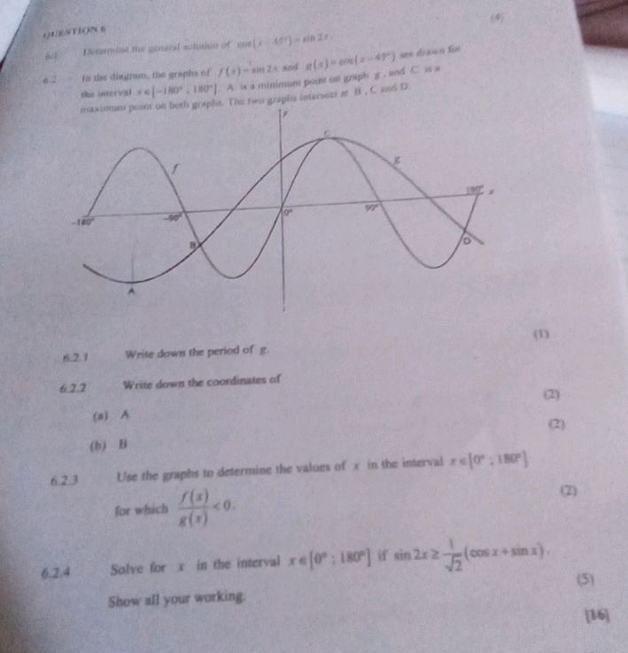 6. Determine the general solution of cos(x | StudyX
