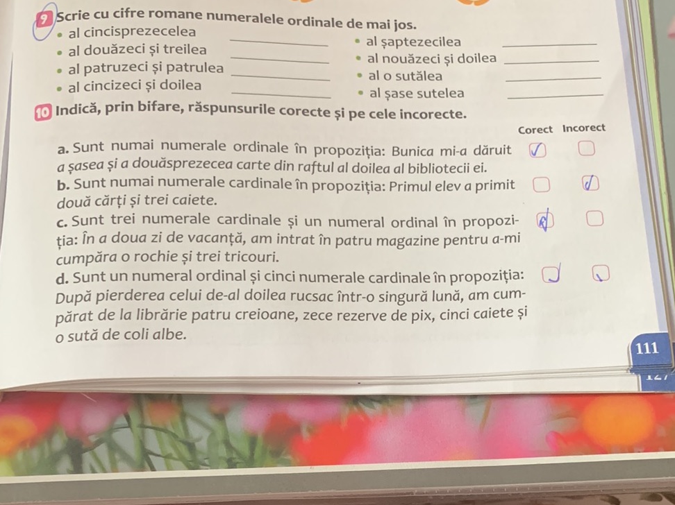9 Scrie cu cifre romane numeralele ordinale | StudyX