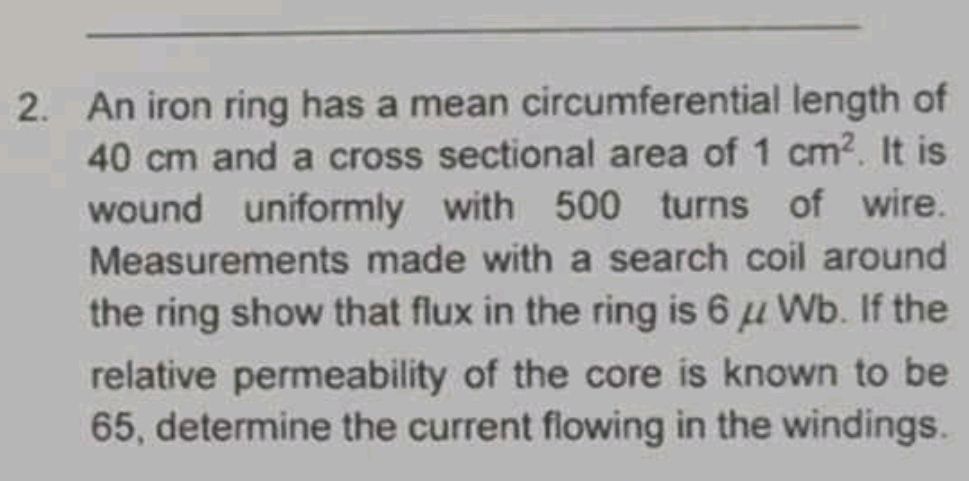 An iron ring has a mean circumferential | StudyX