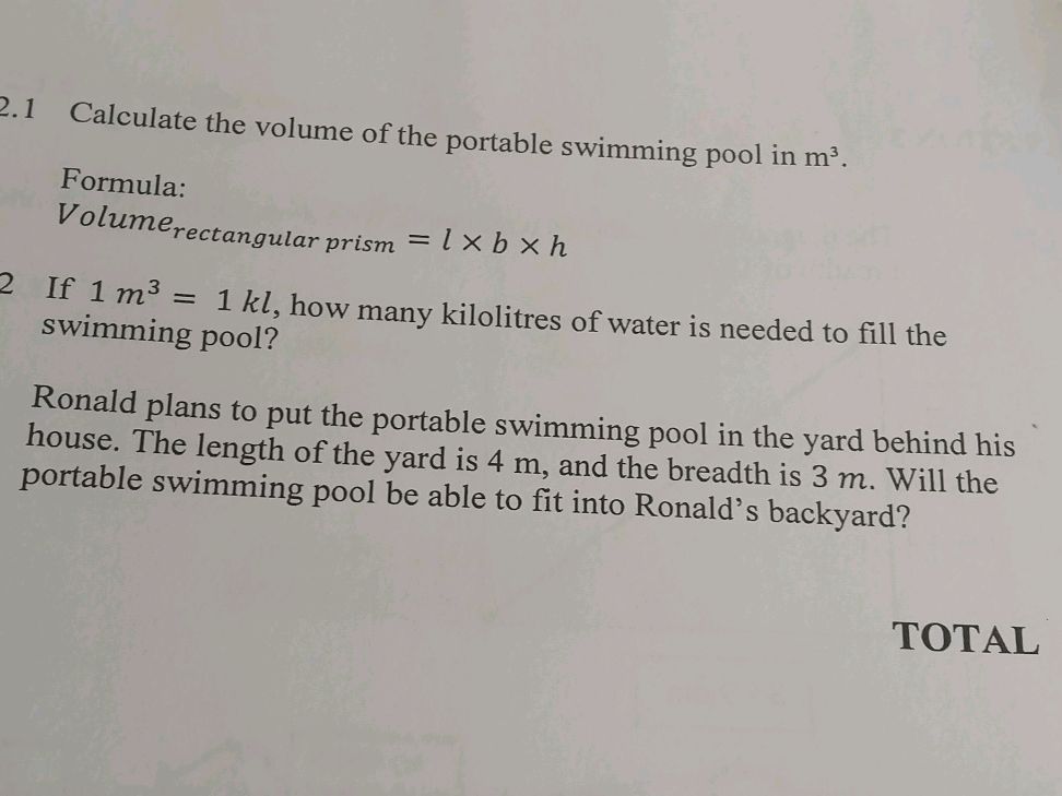 2.1 Calculate the volume of the portable | StudyX