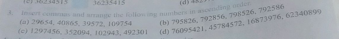 3. Insert commas and arrange the following | StudyX