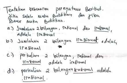 Tentukan kebenaran pernyataan berikut. Jika | StudyX