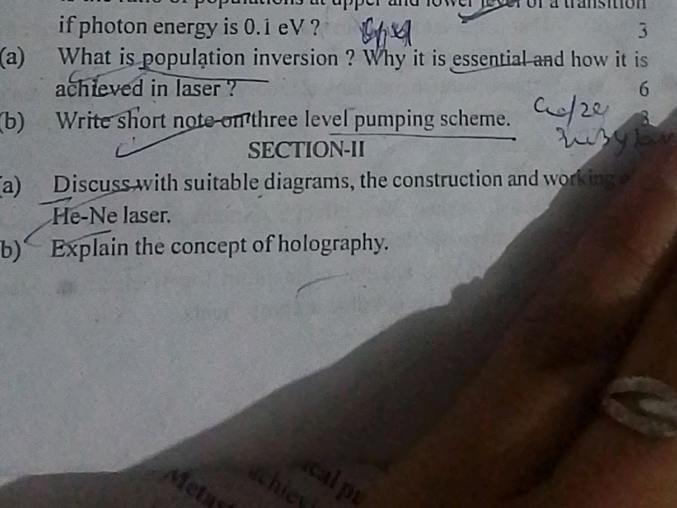 (a) What is population inversion ? Why it is | StudyX