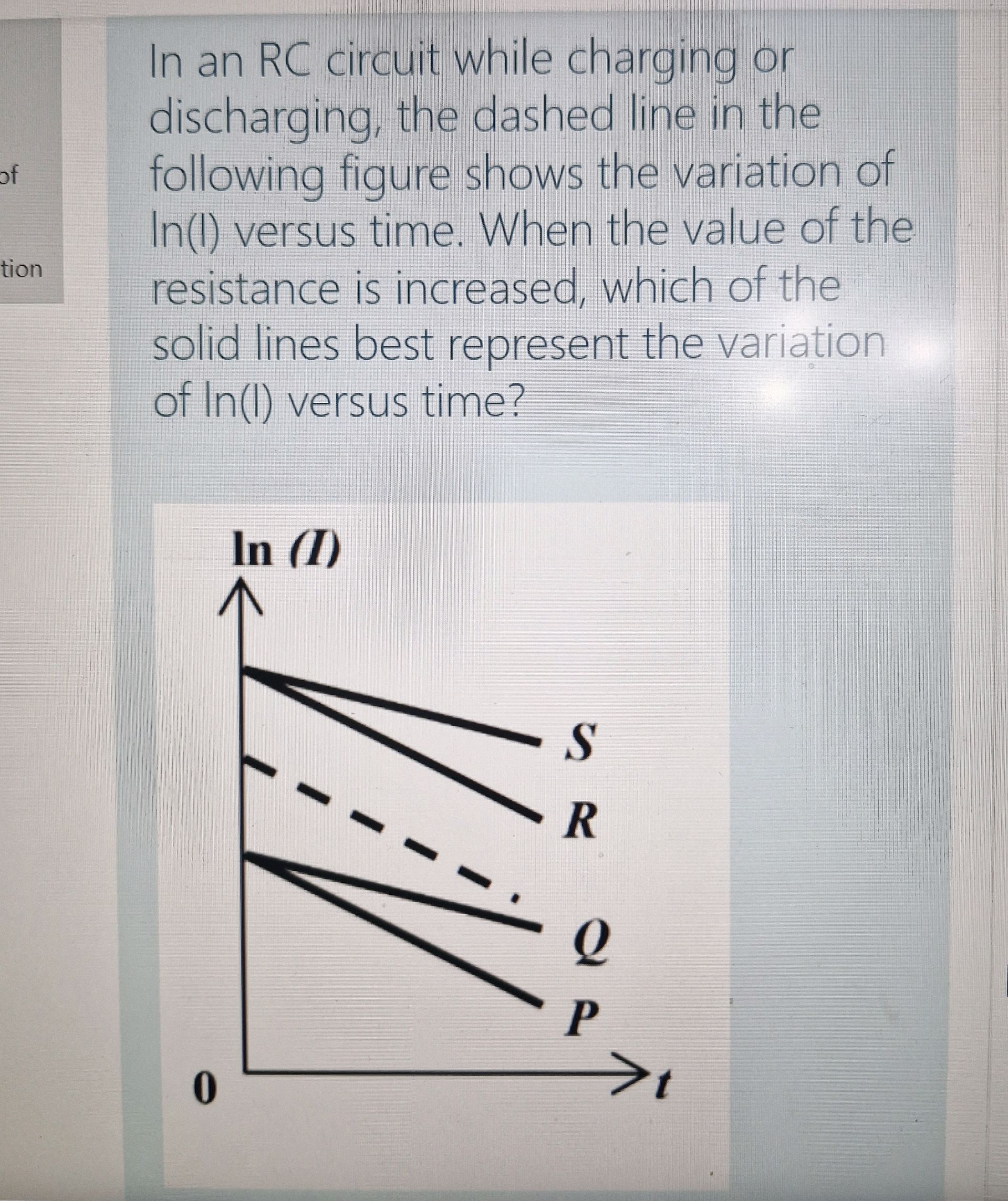 In an RC circuit while charging or | StudyX