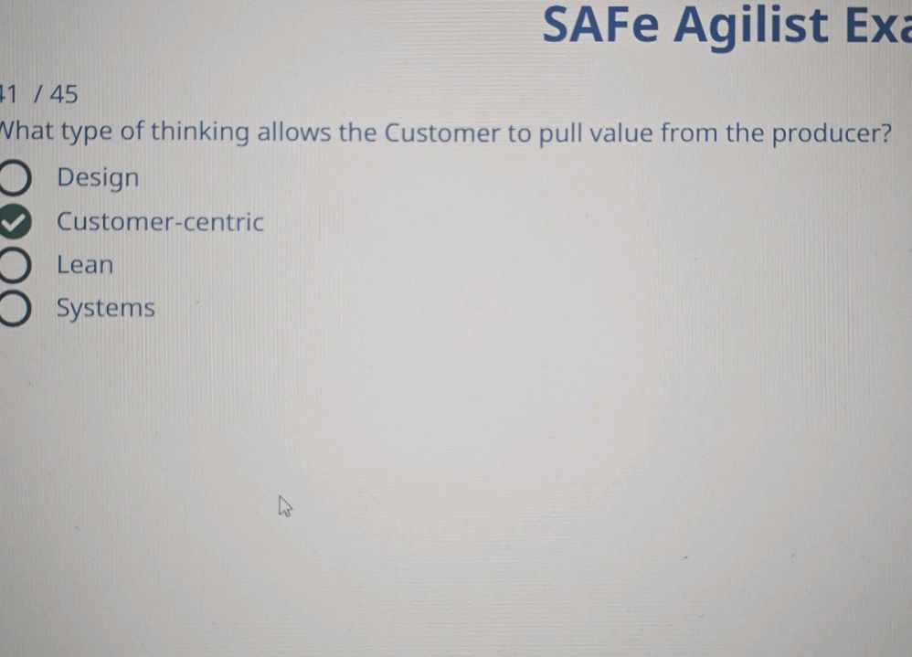 What type of thinking allows the Customer to | StudyX