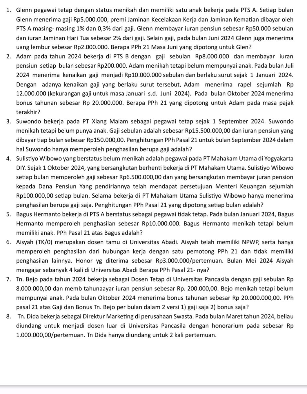 1. Glenn pegawai tetap dengan status | StudyX