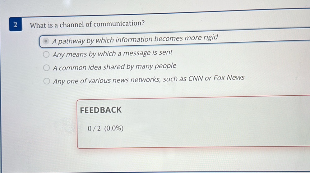 What is a channel of communication? • A | StudyX
