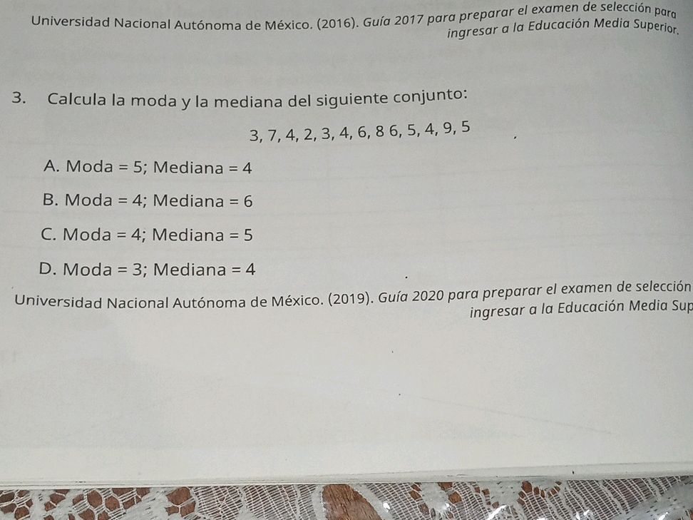 3. Calcula la moda y la mediana del | StudyX