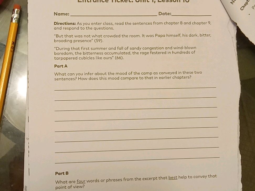 Directions: As you enter class, read the | StudyX