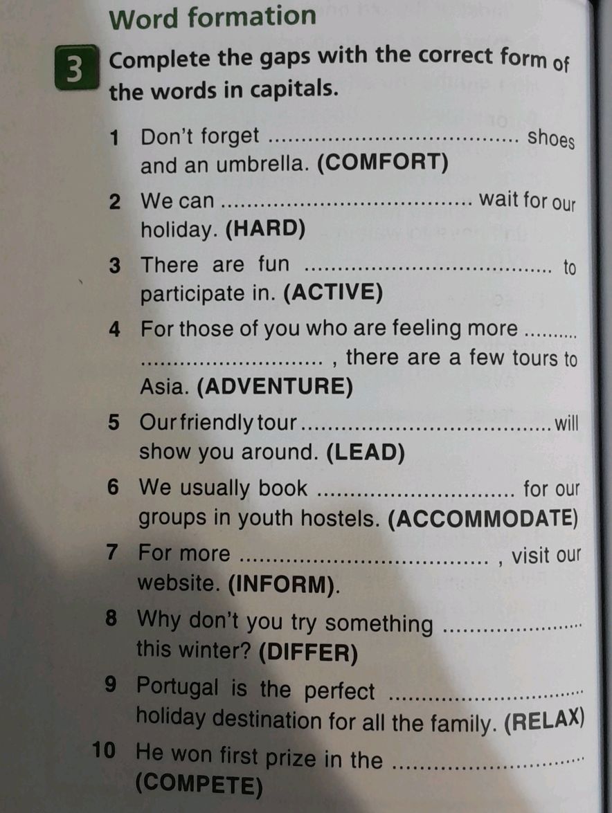 Complete the gaps with the correct form of | StudyX
