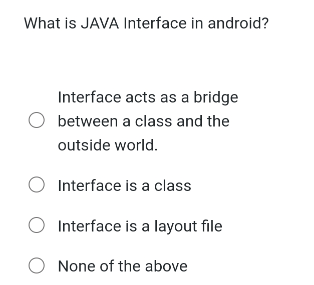 What is JAVA Interface in android Interface | StudyX