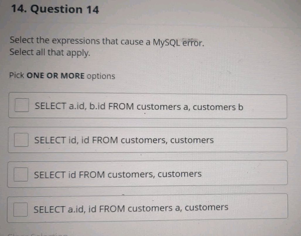 14 Question 14 Select the expressions that | StudyX