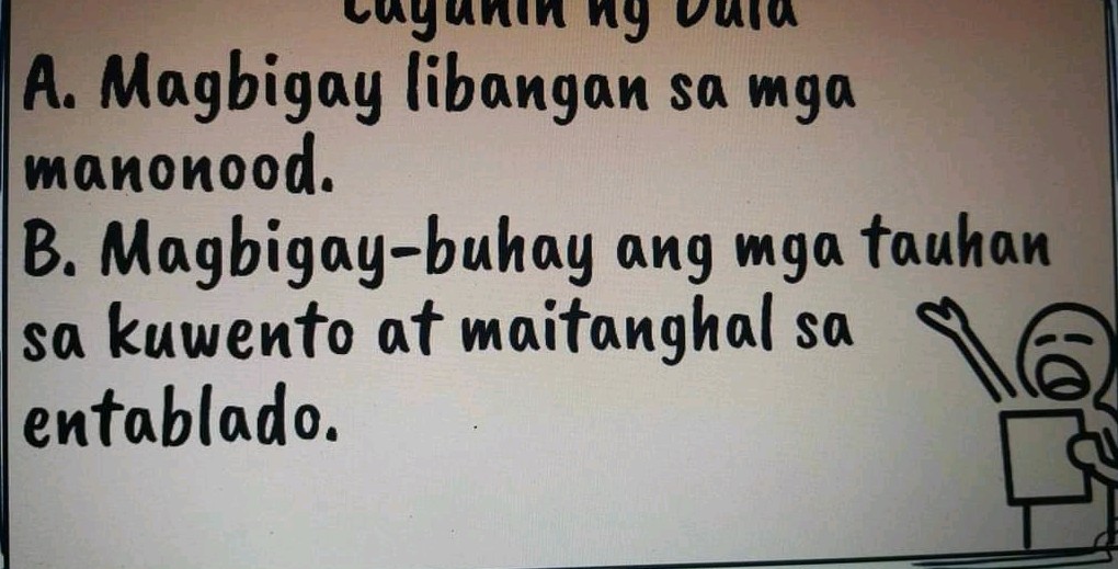 A Magbigay libangan sa mga manonood B | StudyX