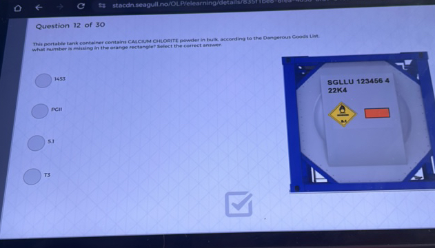 Question 12 of 30 This portable tank | StudyX