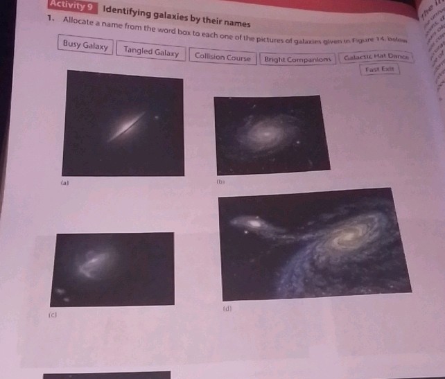 Activity 9 Identifying galaxies by their | StudyX