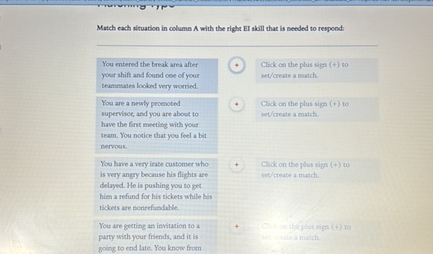 Match each situation in column A with the | StudyX
