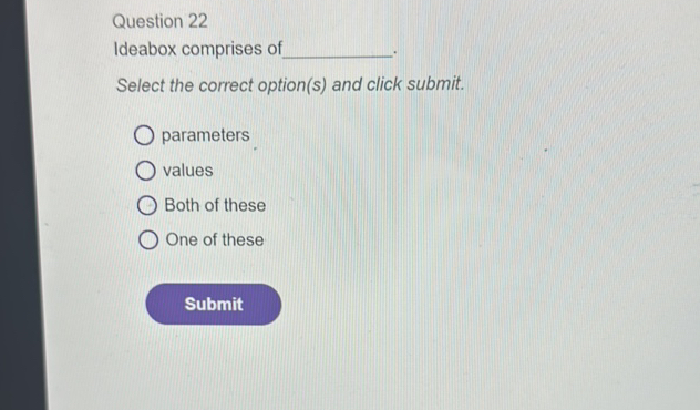 Question 22 Ideabox comprises of Select | StudyX