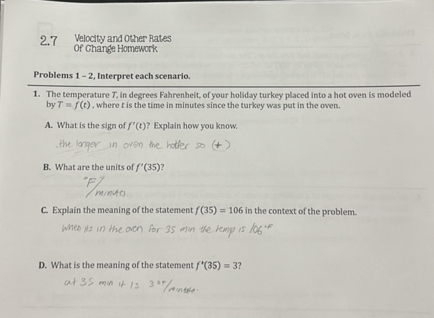 27 Velocity and Other Rates Of Change | StudyX