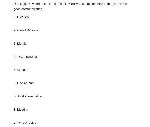 Directions Give the meaning of the | StudyX