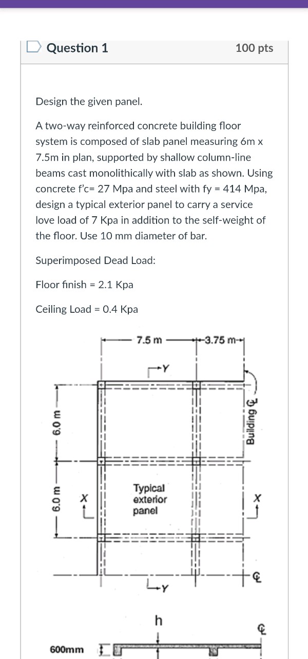 Question 1 100 pts Design the given panel A | StudyX