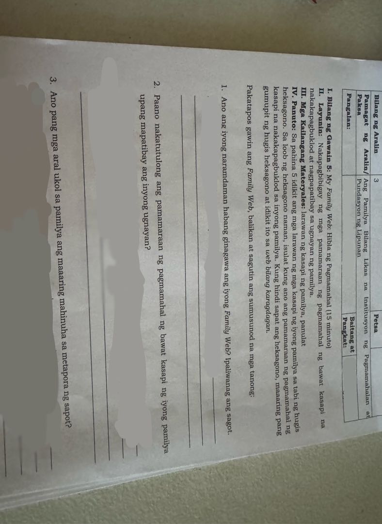 Bilang ng Aralin 3 lticolumn1c Petsa | StudyX