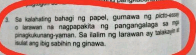 3 Sa kalahating bahagi ng papel gumawa ng | StudyX