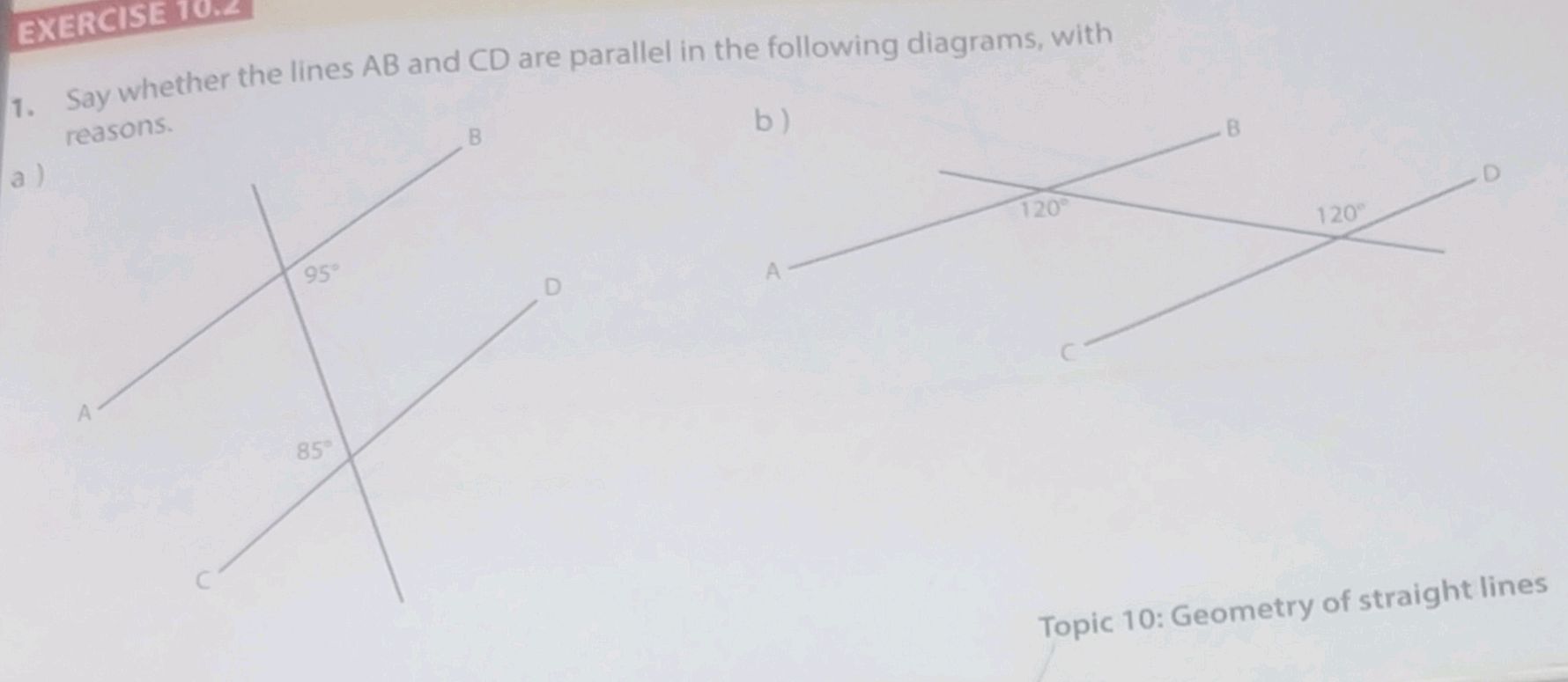 1 Say whether the lines A B and C D are | StudyX