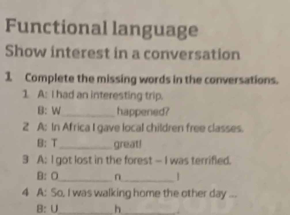 Functional language Show interest in a | StudyX