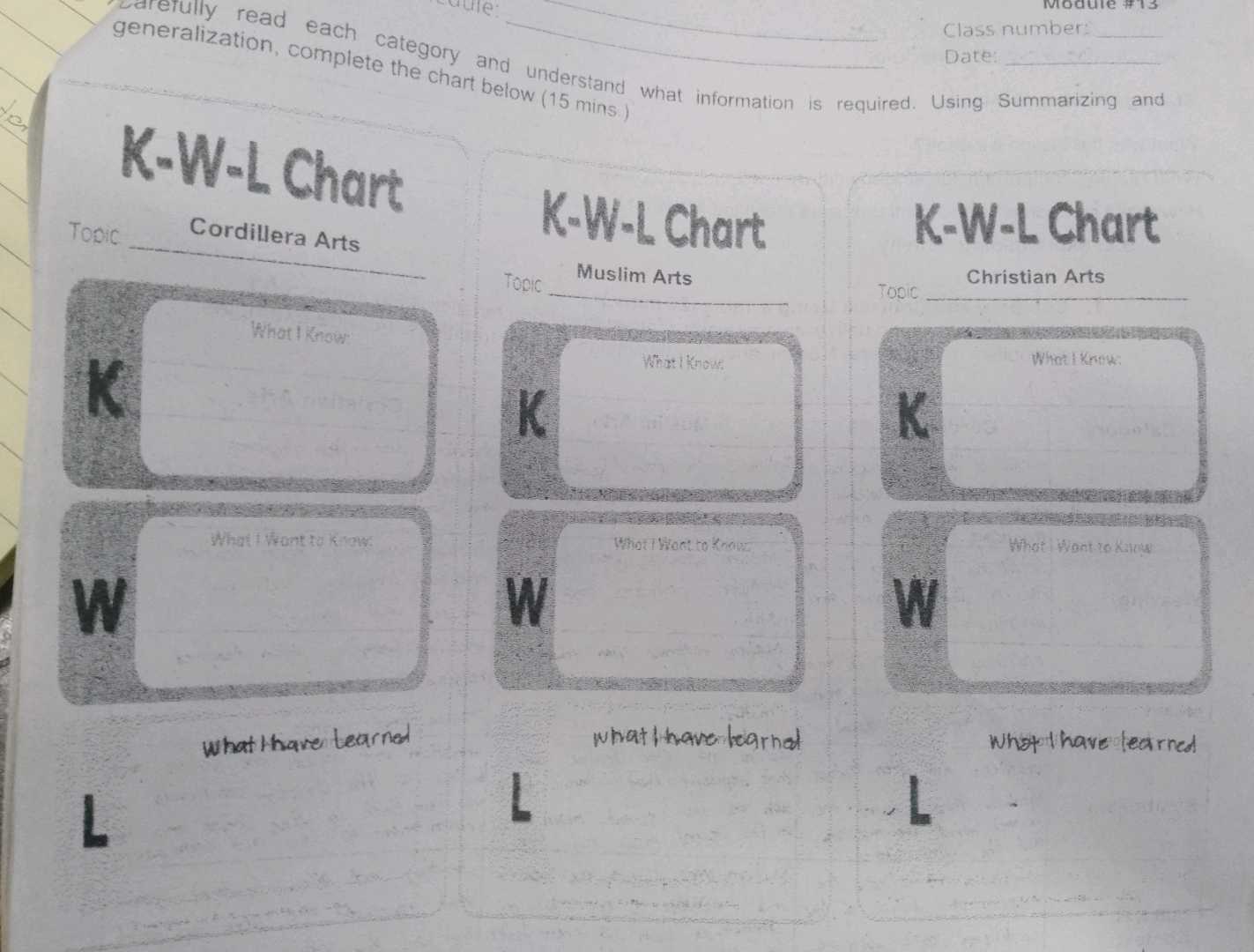 generalization complete the chaty and | StudyX