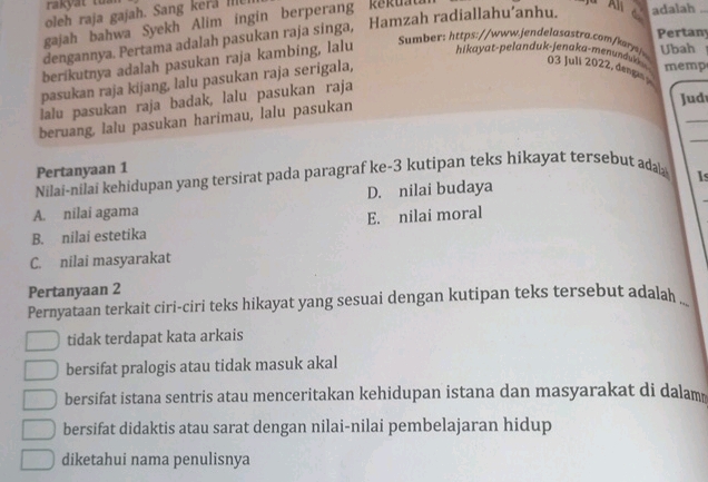 oleh raja gajah Sang kera gajah bahwa Syekh | StudyX