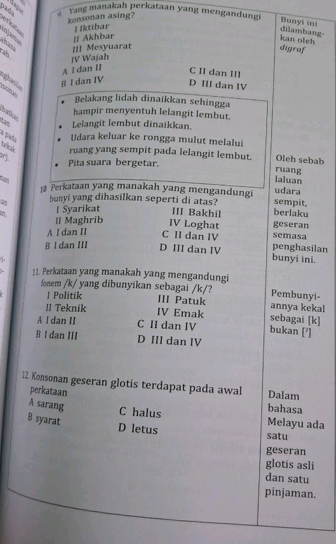 9 Yang manakah perkataan yang mengandungi | StudyX