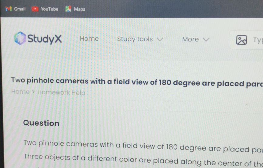 Gmail YouTube Maps StudyX Home Study tools | StudyX